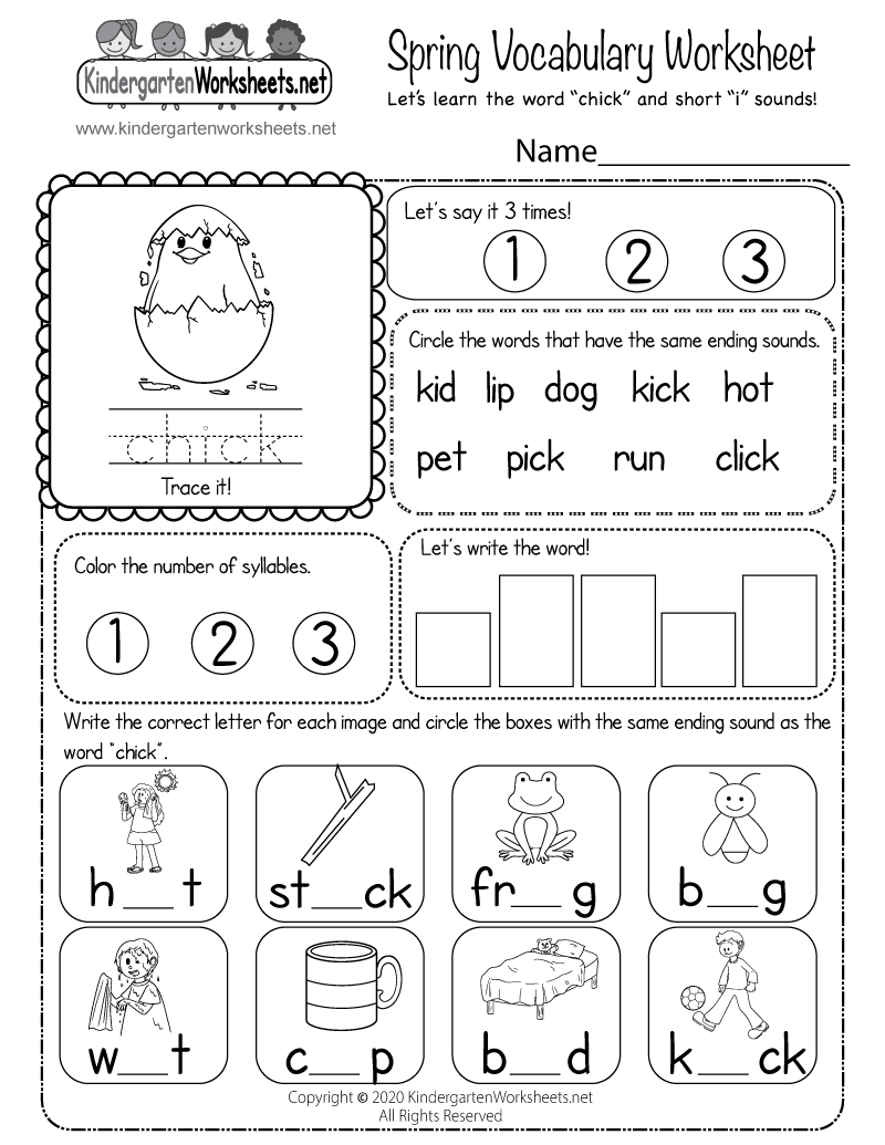 Free Printable Spring Vocabulary Worksheets - Free Printable Template