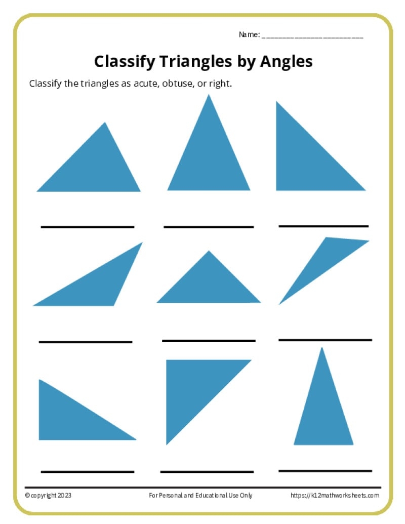 Free Printable Worksheets Identifying Triangles - Free Printable Template Free Printable Worksheets Identifying Triangles - Free Printable Template