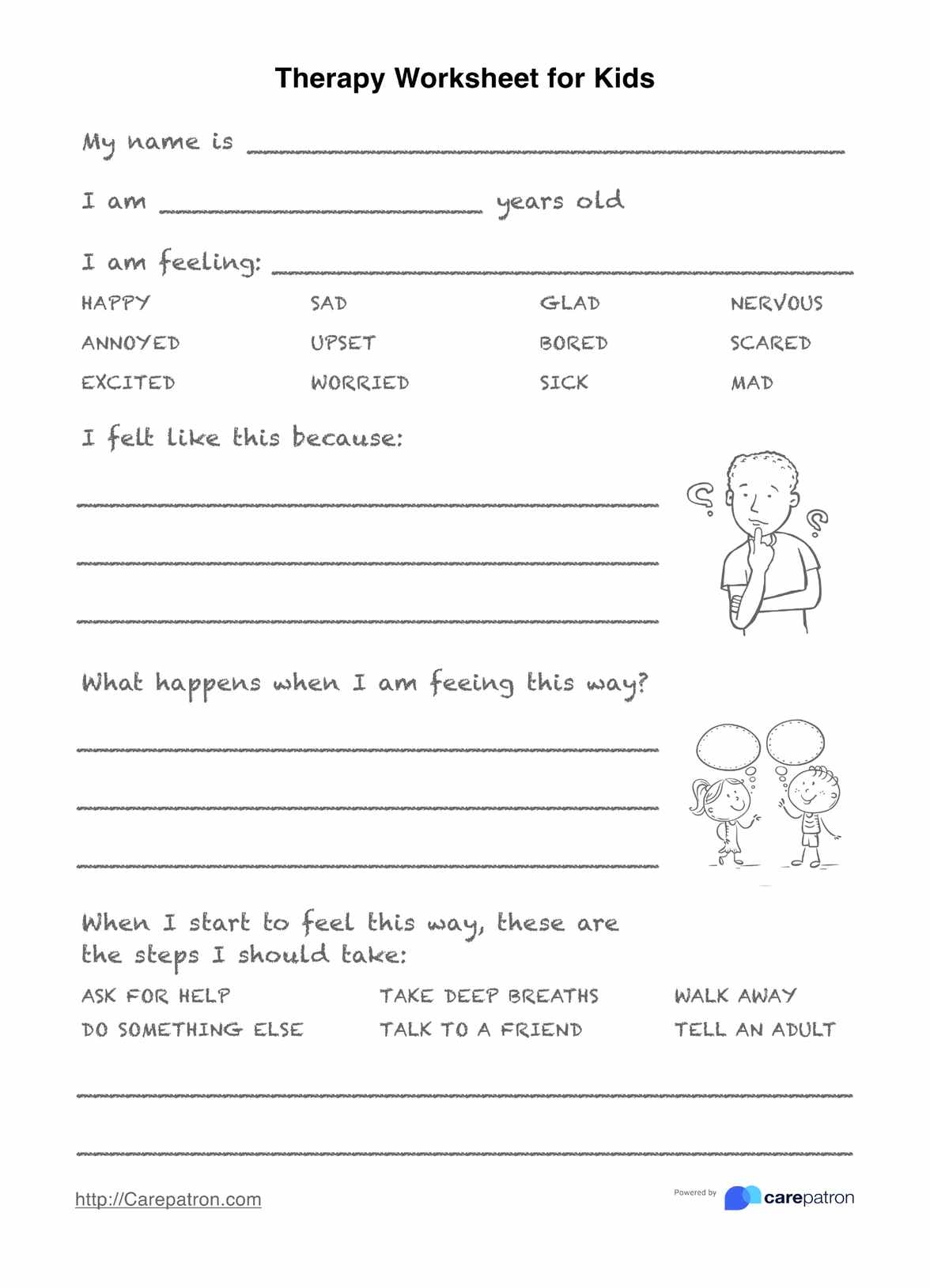 Free Printable Therapy Worksheets For Kids - Free Printable Template